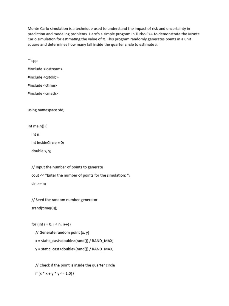 Monte Carlo Simulation | Download Free PDF | Monte Carlo Method | Simulation