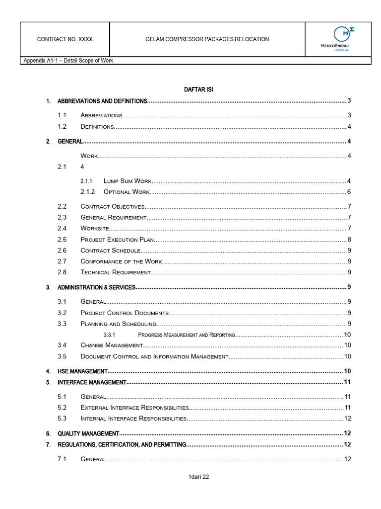 Appendix A1-1 - Detail Scope of Work (Gelam&Rawa) (Bahasa) | PDF | Technology & Engineering