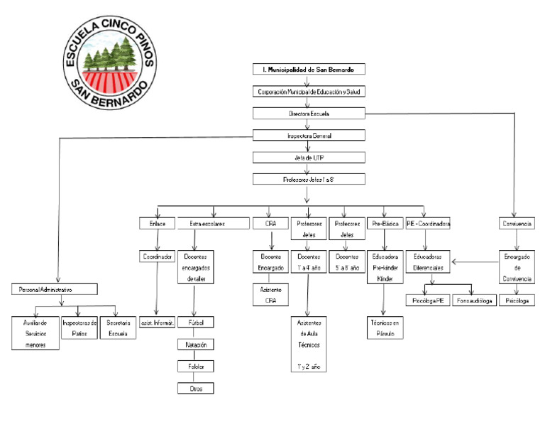 ORGANIGRAMA Escuela Cinco Pinos Word | PDF