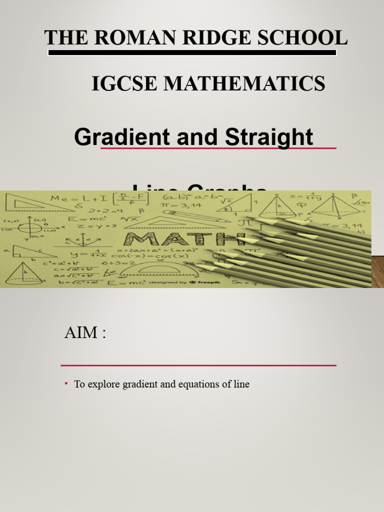 Gradients and Straight Line Graphs | PDF | Gradient | Mathematics