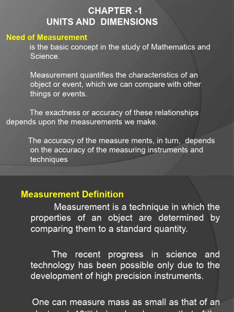 Units and Dimensions | PDF | Measurement | International System Of Units