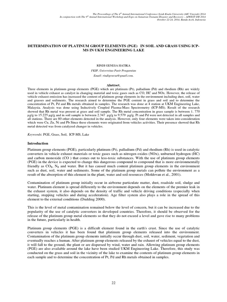 EN Determination of Platinum Group Elements | PDF | Platinum | Palladium