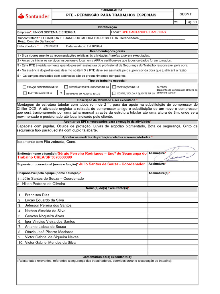 PTE APR NOVO FORMULARIO UNIFICADO | PDF