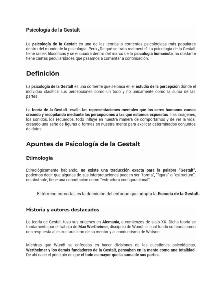 Gestalt | PDF | Percepción | Sicología