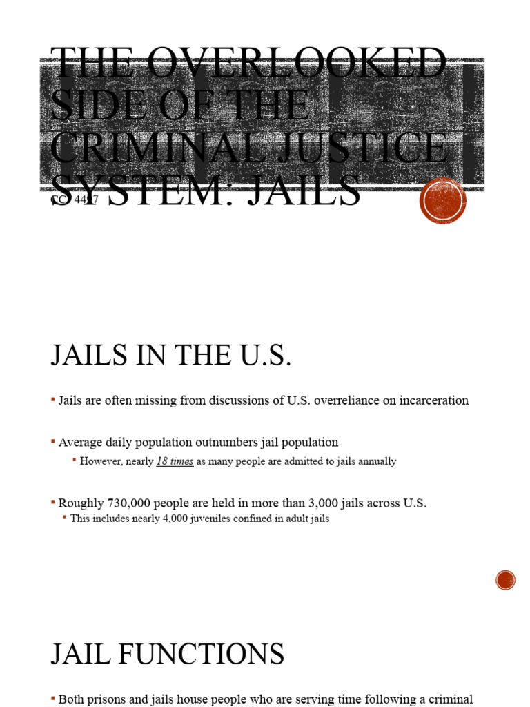 6 - The Overlooked Side of The Criminal Justice System - Jails | PDF ...