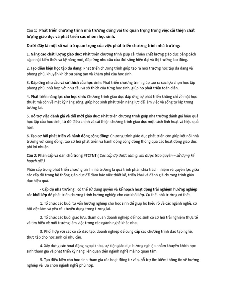 PTCTNT - Câu 1 Câu 2 | PDF