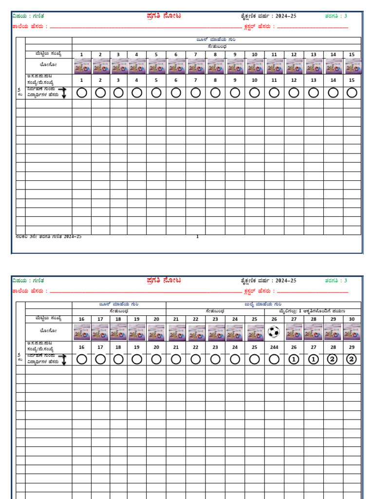 3rd Maths Pragati Nota Final 2024-25 | PDF