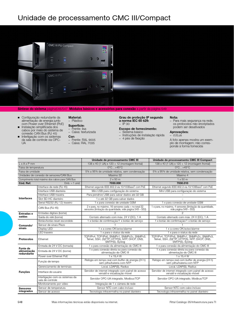 Unidade de Processamento CMC III Compact | PDF | Rede de computadores | USB