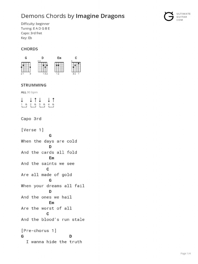 Demons Chords | PDF