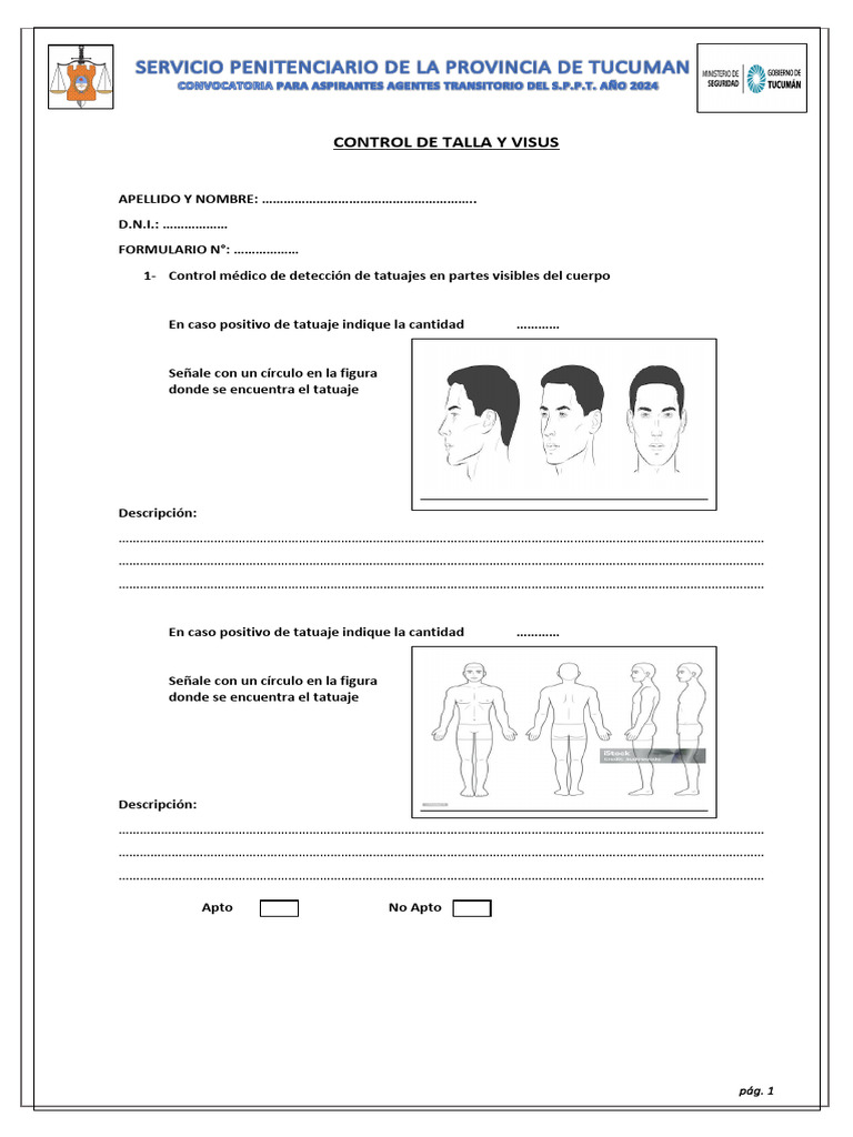 Talla y Visus SPT 2024 | PDF