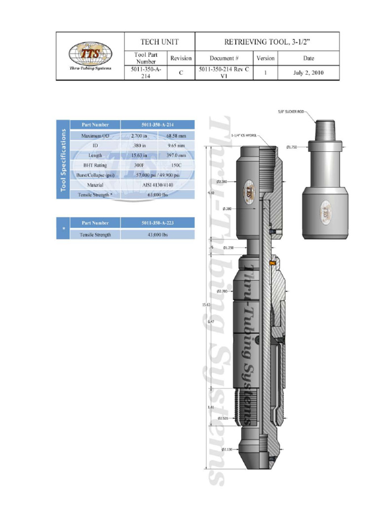 5011-350-A-214 Retrieving tool | Download Free PDF | Screw