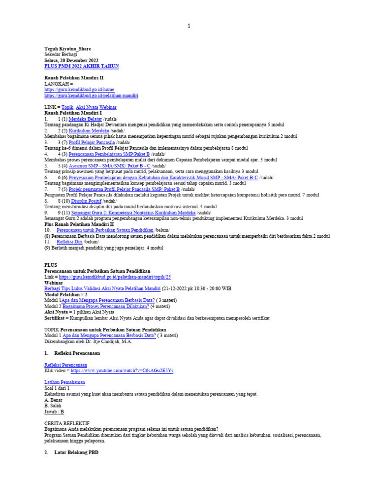 06 FS2U Teguh Kiyatno - Share 20122022 PLUS PMM 2022 AKHIR TAHUN | PDF | Karier & Perkembangan ...