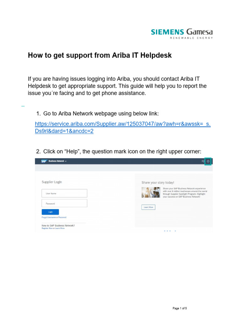 SAP Ariba IT Helpdesk | PDF