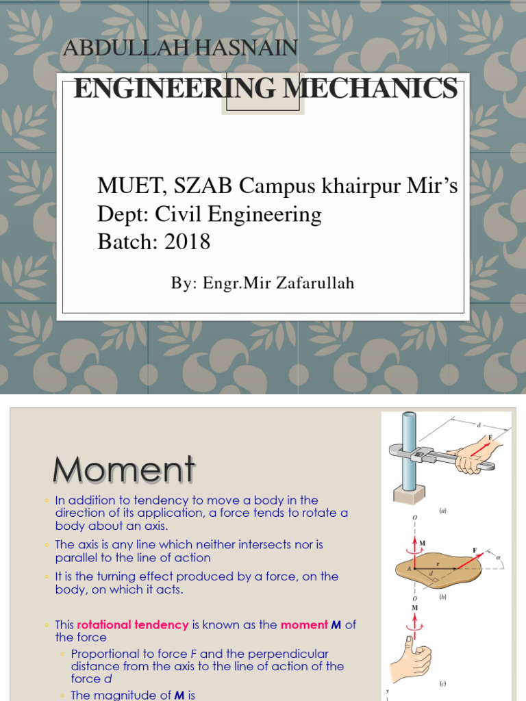 Moment and Its Application | PDF | Force | Stress (Mechanics)