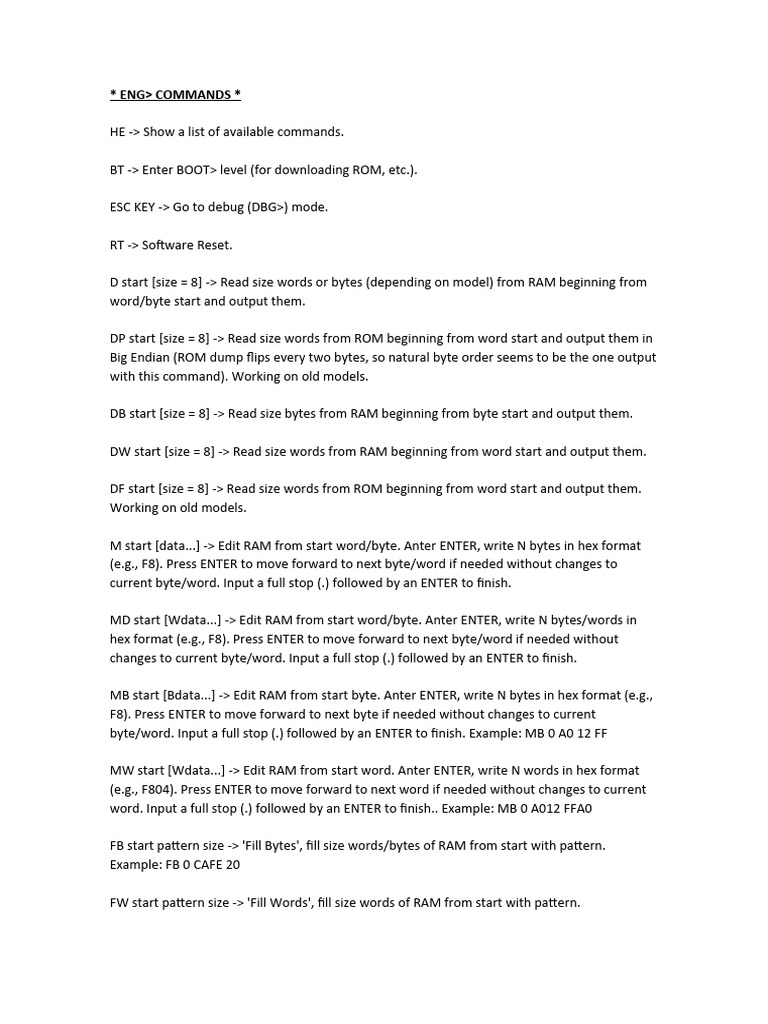 Debugging Commands Guide | PDF | Assembly Language | Debugging