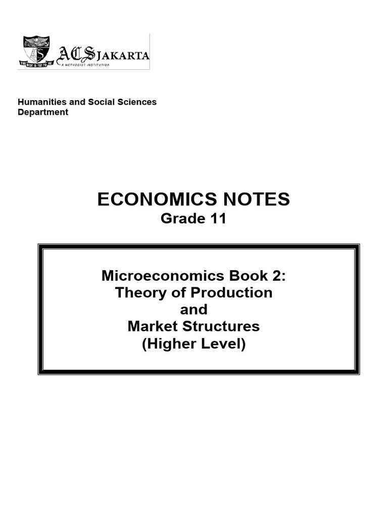 Book 2 Micro Economics - Theory of The Firm and Market Structures | PDF ...
