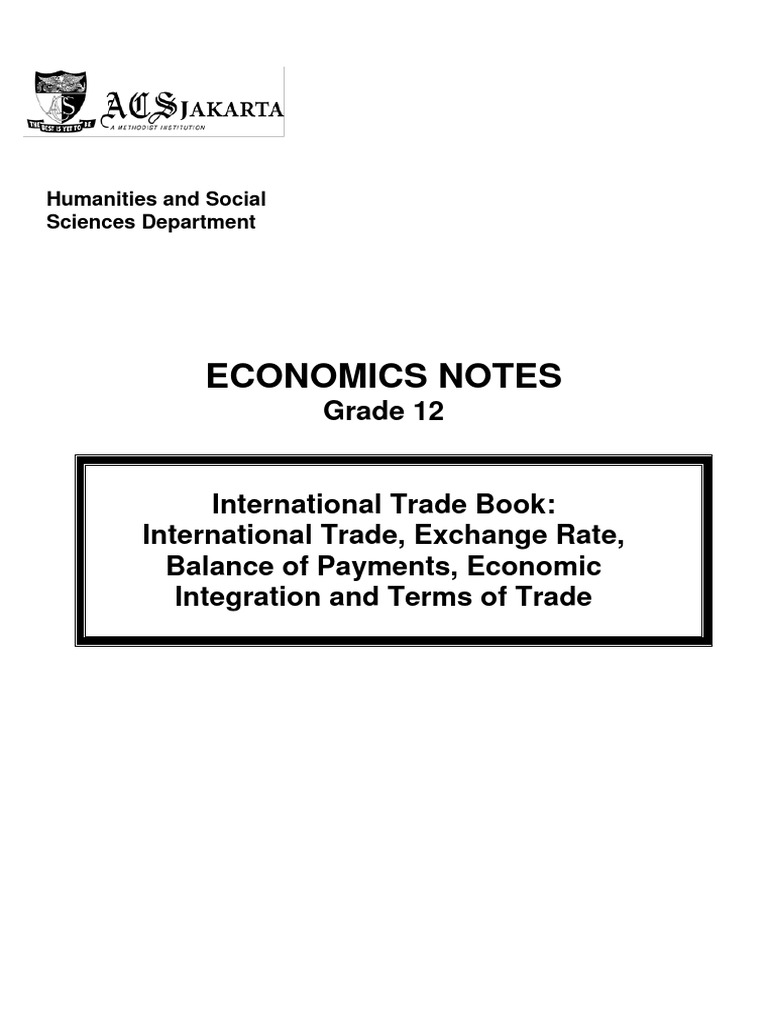 Book 4 International Trade Book | PDF | Comparative Advantage | Economics