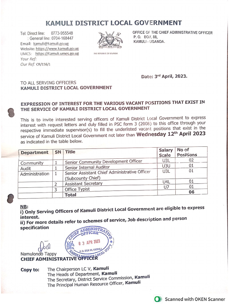 Vacant Positions That Exisist in KDLG 2023 | PDF
