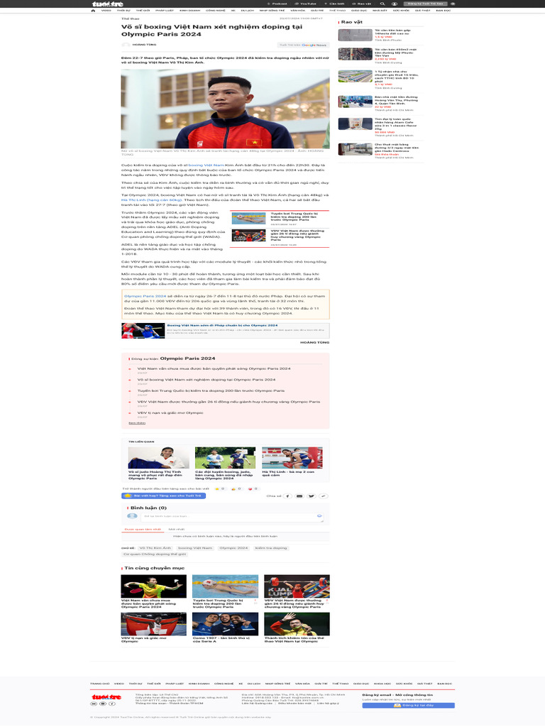 Tuoitre VN Vo Si Boxing Viet Nam Xet Nghiem Doping Tai Olympic Paris 2024 20240723183957018 HTM ...