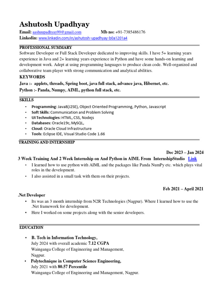 Updated Resume | PDF | Python (Programming Language) | Java (Programming Language)