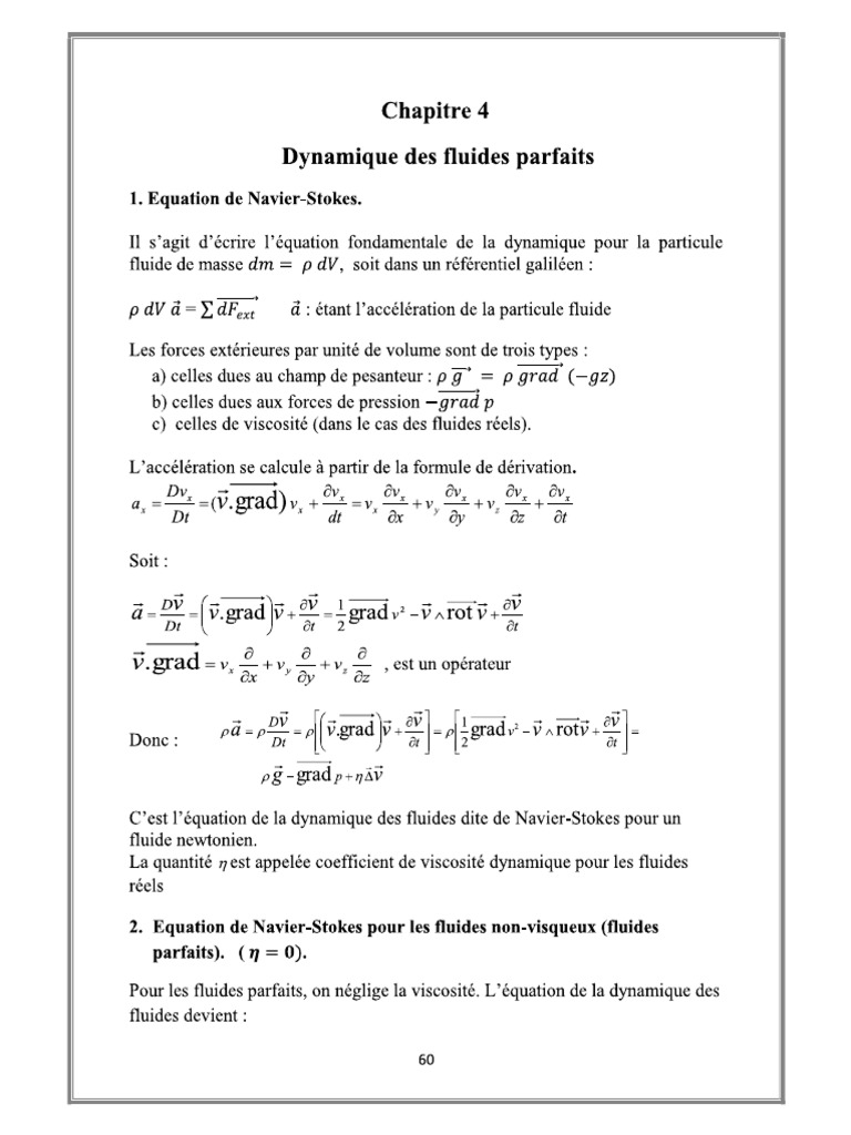 Dynamique Des Fluides Parfaits | PDF