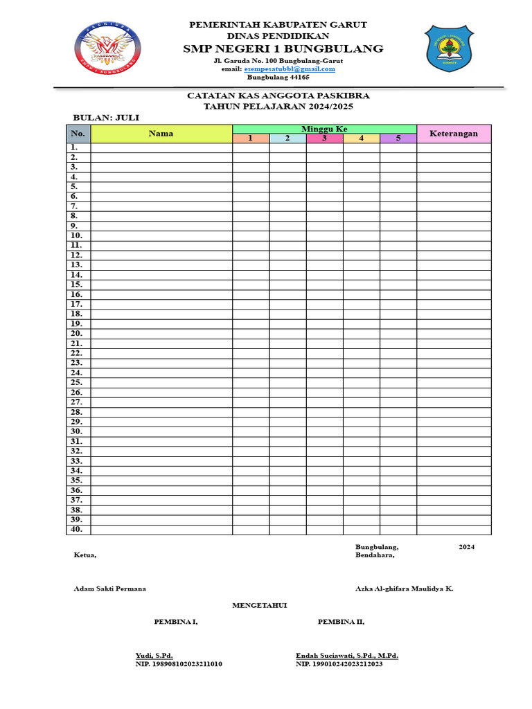 Buku Kas Paskibra 2024-2025 | PDF