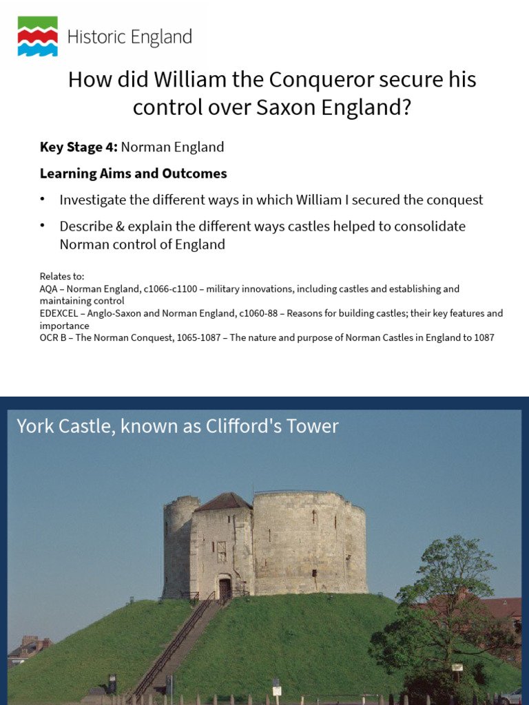 How Did William The Conqueror Secure His Control Over Saxon England | PDF | Castle | Middle Ages