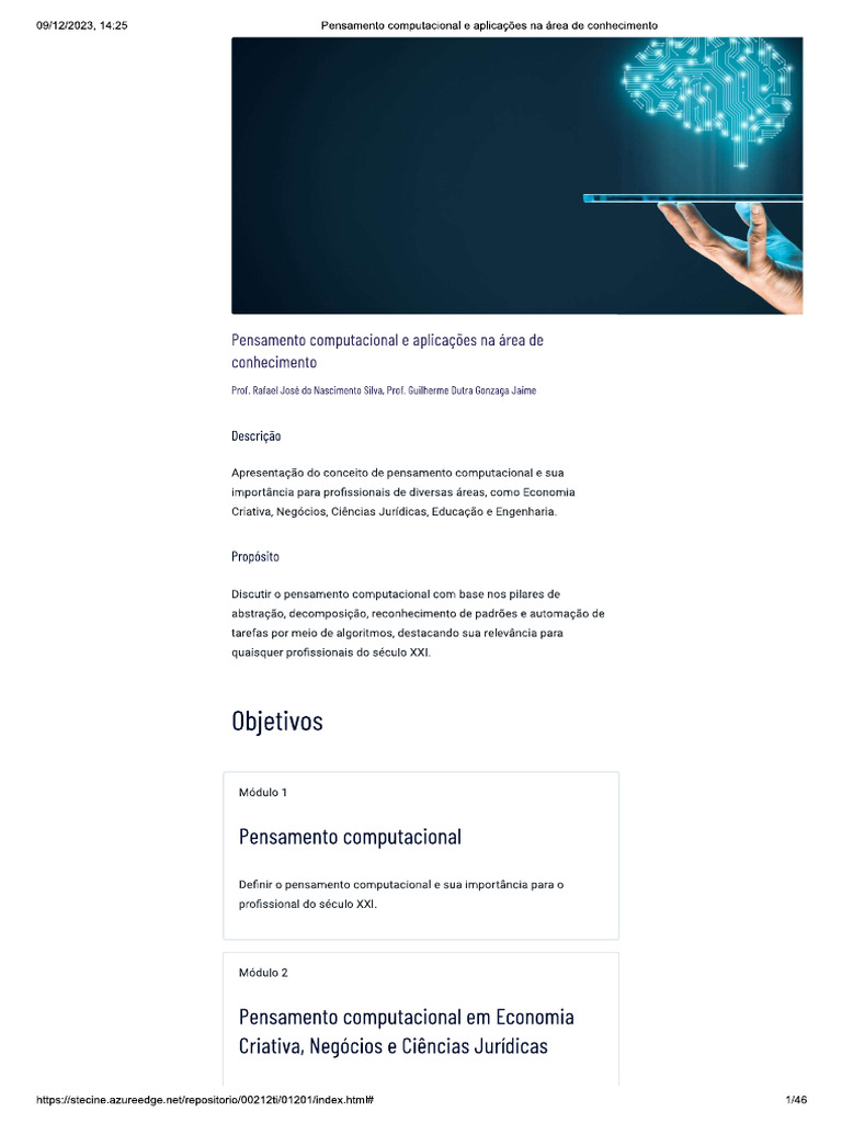 Pensamento Computacional | PDF