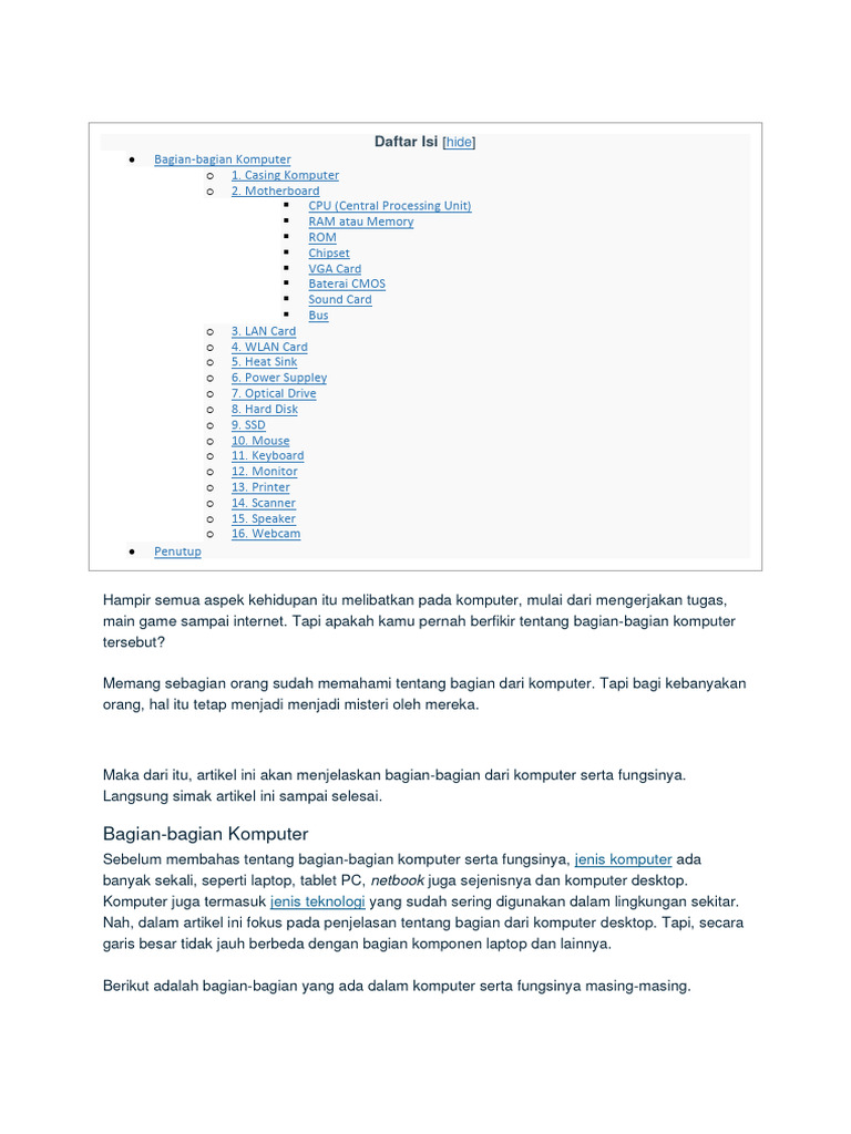 Bagian Bagian Komputer Saskia Azzahra X RPL 2 | PDF | Game & Aktivitas | Komputer