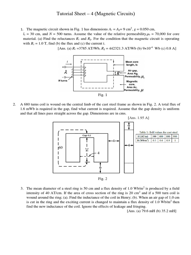 Tutorial Magnetic Circuits | PDF | Inductance | Inductor