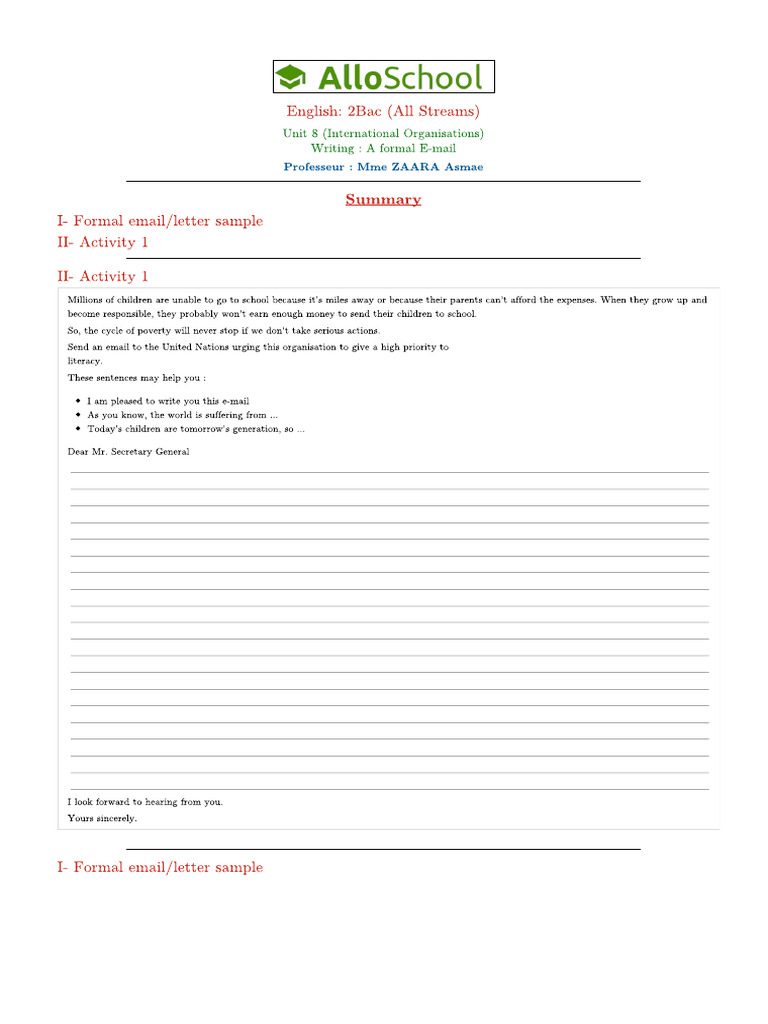 Writing 8 A Formal e Mail 10 | PDF