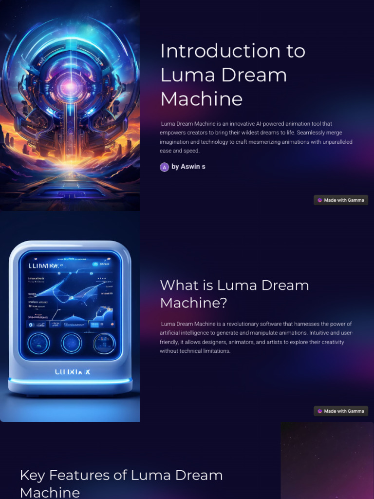 Introduction To Luma Dream Machine | PDF | Artificial Intelligence | Intelligence (AI) & Semantics