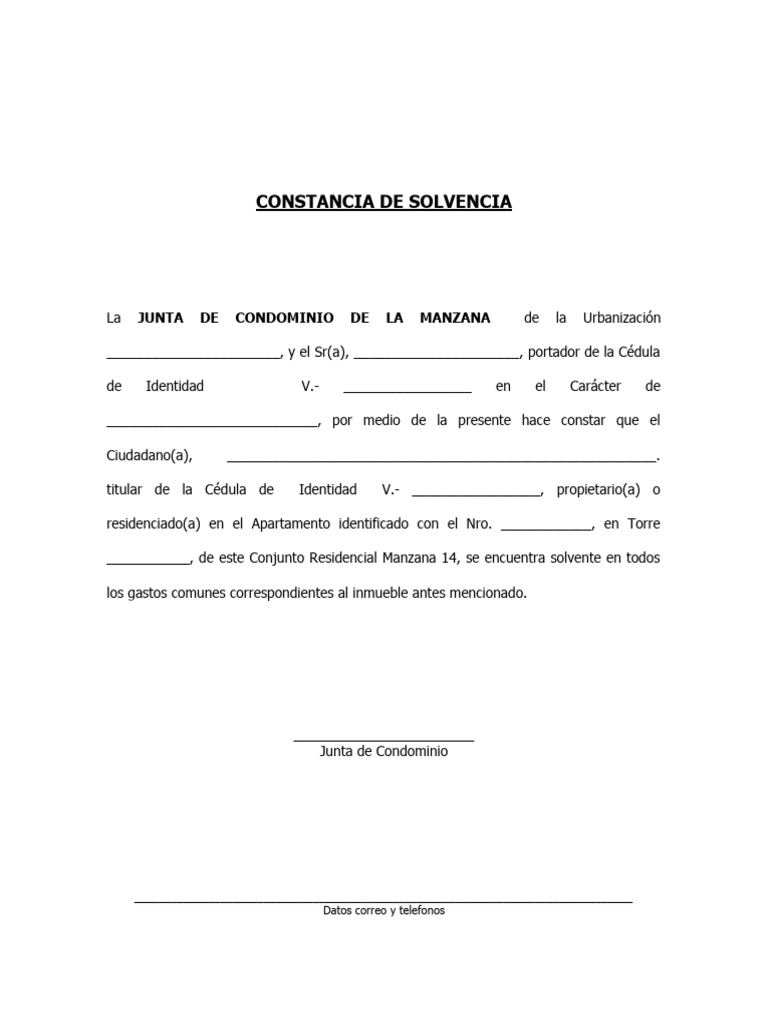 Constancia de Solvencia | PDF | Finanzas y dinero