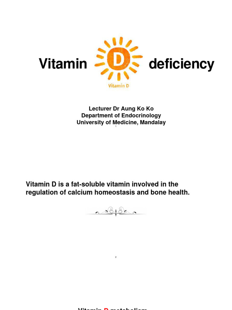 Vitamin D Deficiency DR Ag Ko Ko SCS Endocrinology 29.8.2020 | PDF ...
