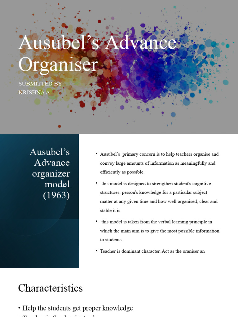 Ausuble's Advance Organizer Model | PDF | Learning | Knowledge