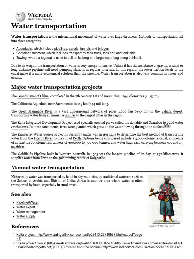 Water Transportation - Wikipedia - 063039 | PDF | Environmental ...