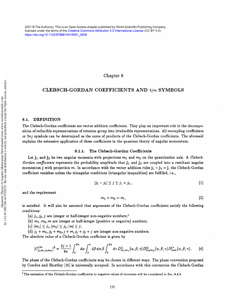 CB coefficient | PDF | Mathematical Objects | Symmetry