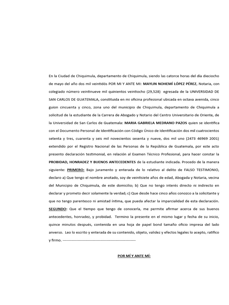 Actas de Probidad Gaby 2022 | PDF | Guatemala