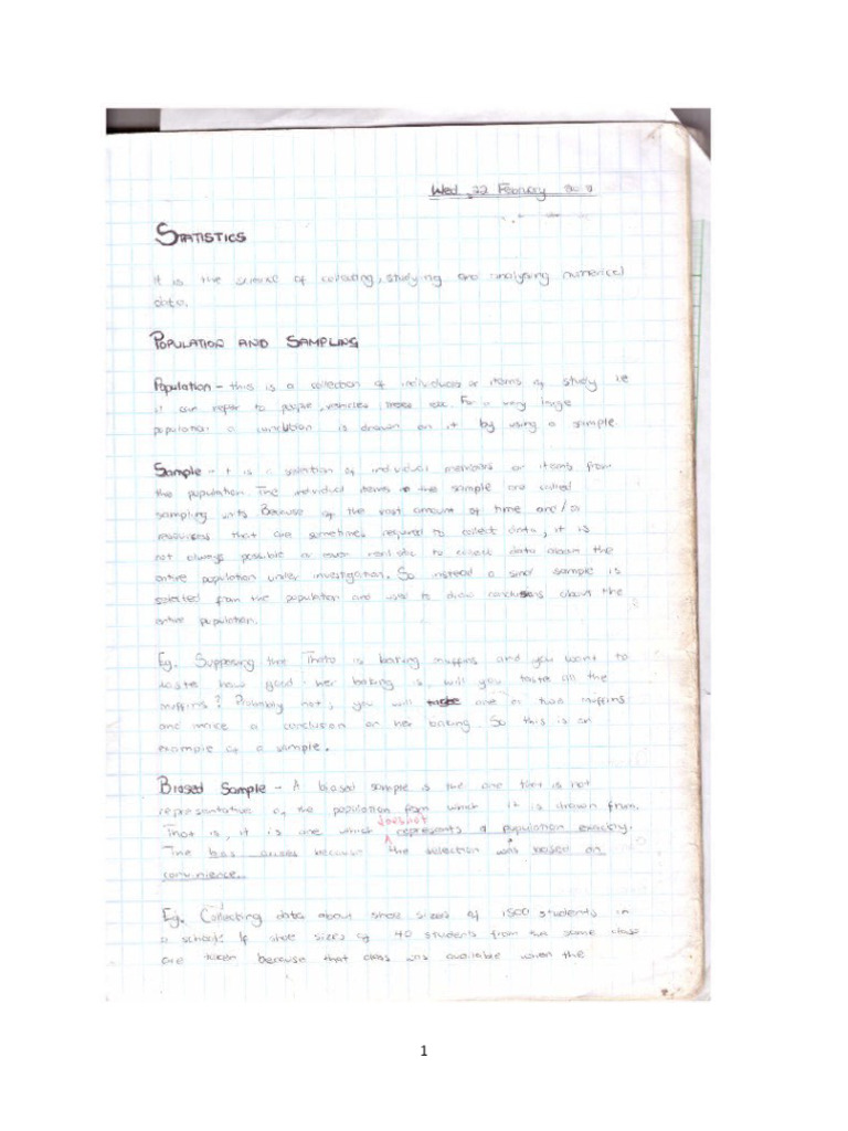 Statistics Notes | PDF | Survey Methodology | Questionnaire