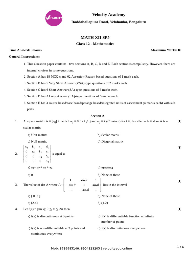 Math XII SP5 | PDF | Mathematical Concepts | Mathematical Analysis