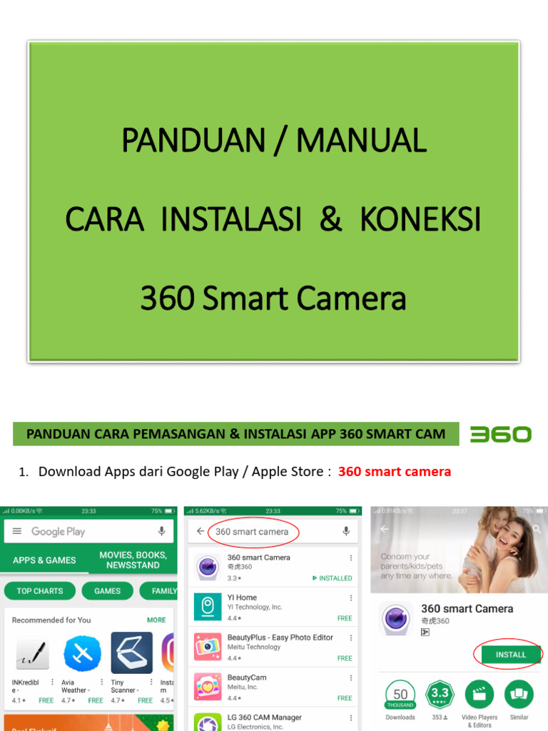 Panduan Instalasi 360 Smart Camera | PDF