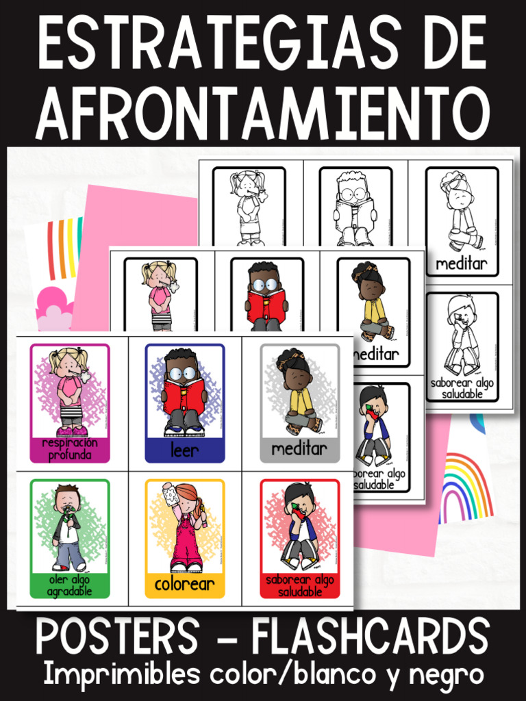 Estrategiasdeafrontamientoenespaolpostersflashcards 1 | PDF