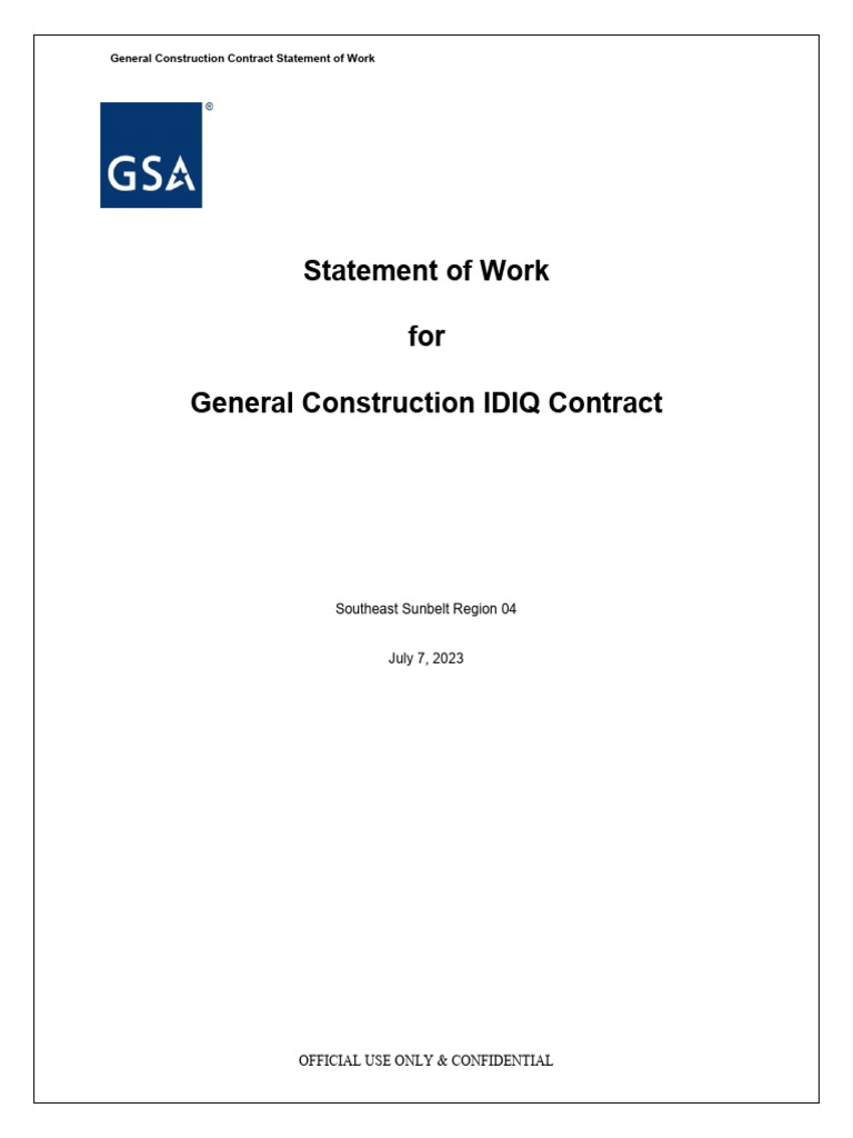 SOW IDIQ For SAP Final | PDF | Waste | Background Check