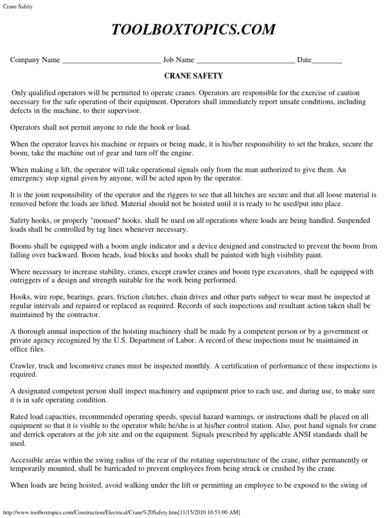 Crane Safety | Download Free PDF | Crane (Machine) | Manufactured Goods