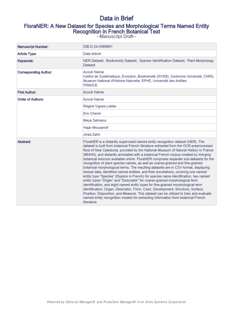 Data in Brief | PDF | Annotation | Species