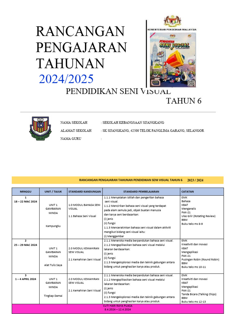 RPT PSV Tahun 6 2024 | PDF