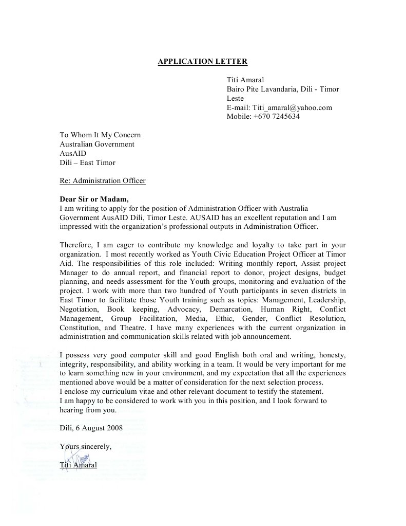 Application Letter | PDF | East Timor | Needs Assessment
