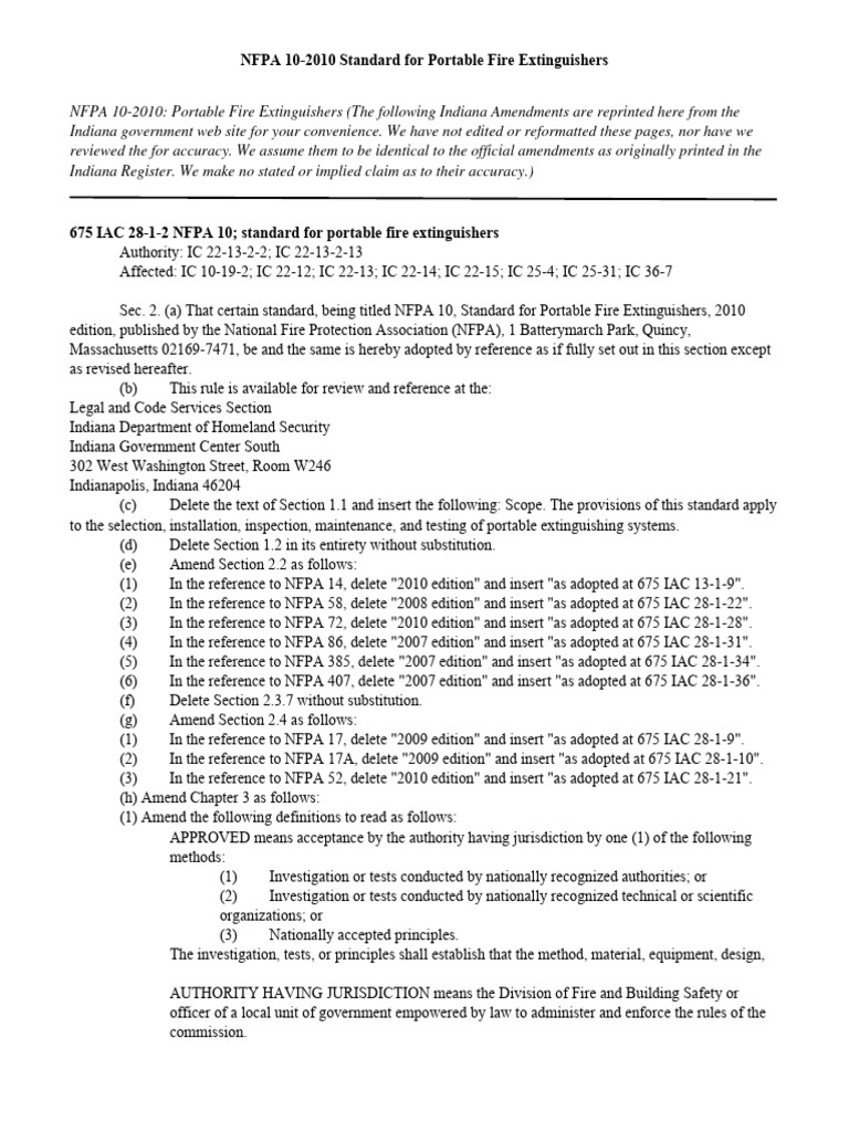 NFPA-10-2010 | PDF | Fire Safety | Safety