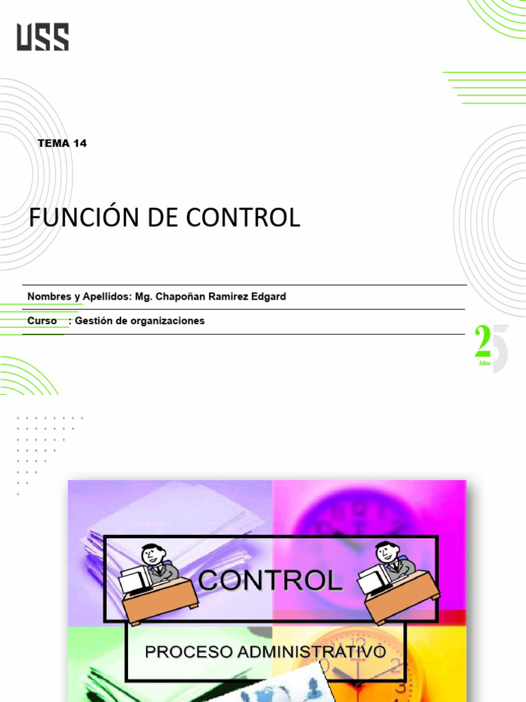 Semana 14 Clase Control y Retroalimentación | PDF | Realimentación | Planificación