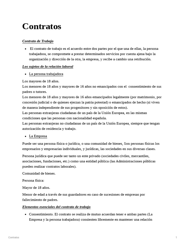 Guía de Contratos Laborales | PDF | Trabajo temporal | Derecho laboral
